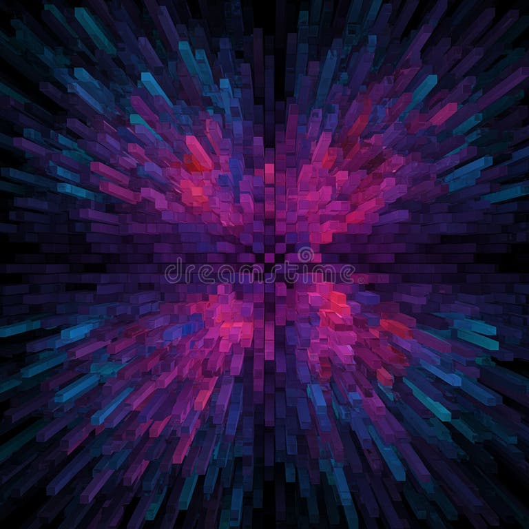 Abstract Digital Artwork Featuring a Dynamic 3D Explosion of ...