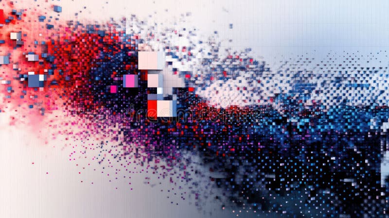 Abstract Digital Artwork Featuring a Dynamic Dispersion of Colorful ...
