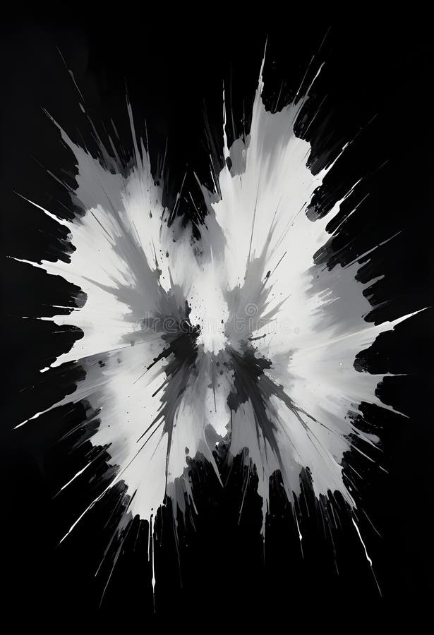 Dynamic Explosion of Paint Splatters on a Solid Black Background. High ...