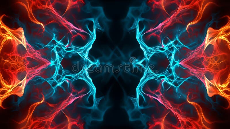 Abstract Digital Artwork Featuring Dynamic, Symmetrical Patterns of ...