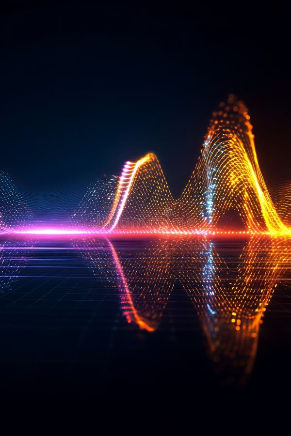 Abstract Digital Artwork Featuring Dynamic Wave Patterns in Vibrant ...