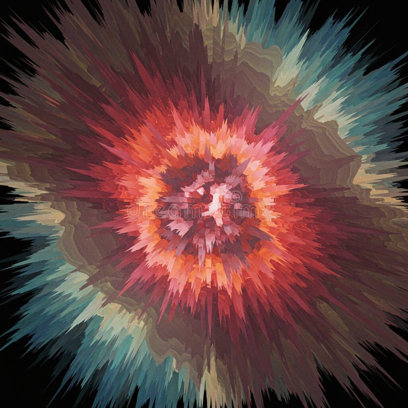 Abstract Digital Artwork Featuring an Explosion of Jagged, Spiky Shapes ...