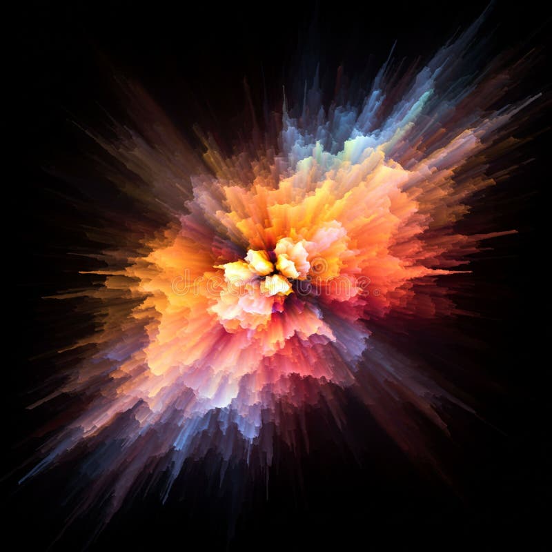 Abstract Digital Artwork Featuring an Explosion of Vibrant Colors ...