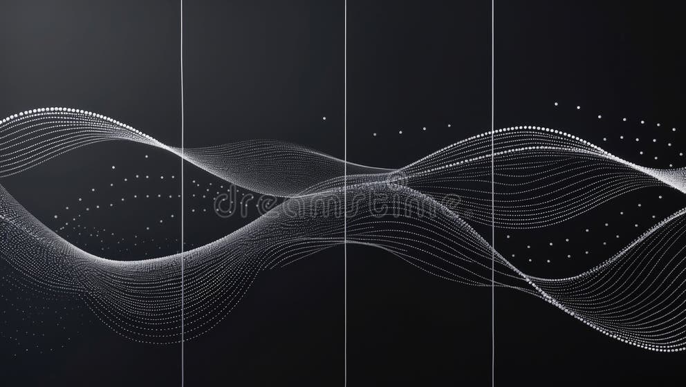 An Abstract Digital Artwork Featuring Flowing White Dotted Lines that ...