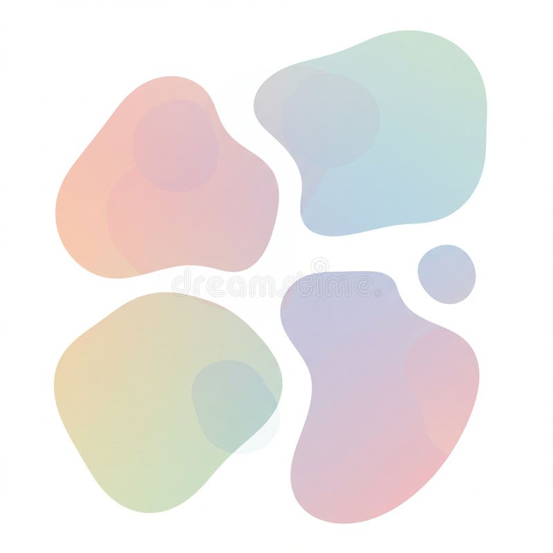 Abstract Digital Artwork Featuring Four Irregular, Translucent Shapes ...