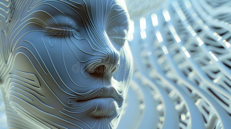 Explore Futuristic Digital Art with a Mesmerizing Face Adorned with ...