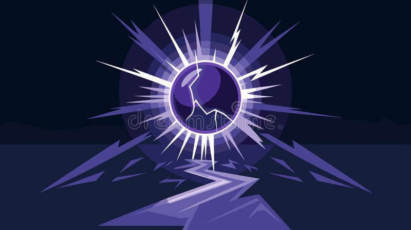 Dynamic Energy Burst with Abstract Purple Sphere Stock Vector ...