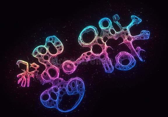 Abstract Digital Artwork Featuring Interconnected Organic Structures with a Lattice-like Stock ...