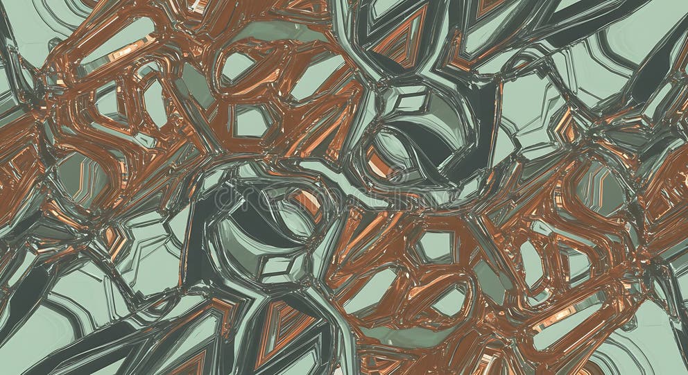 Abstract Digital Artwork Featuring Interwoven, Complex Patterns in ...