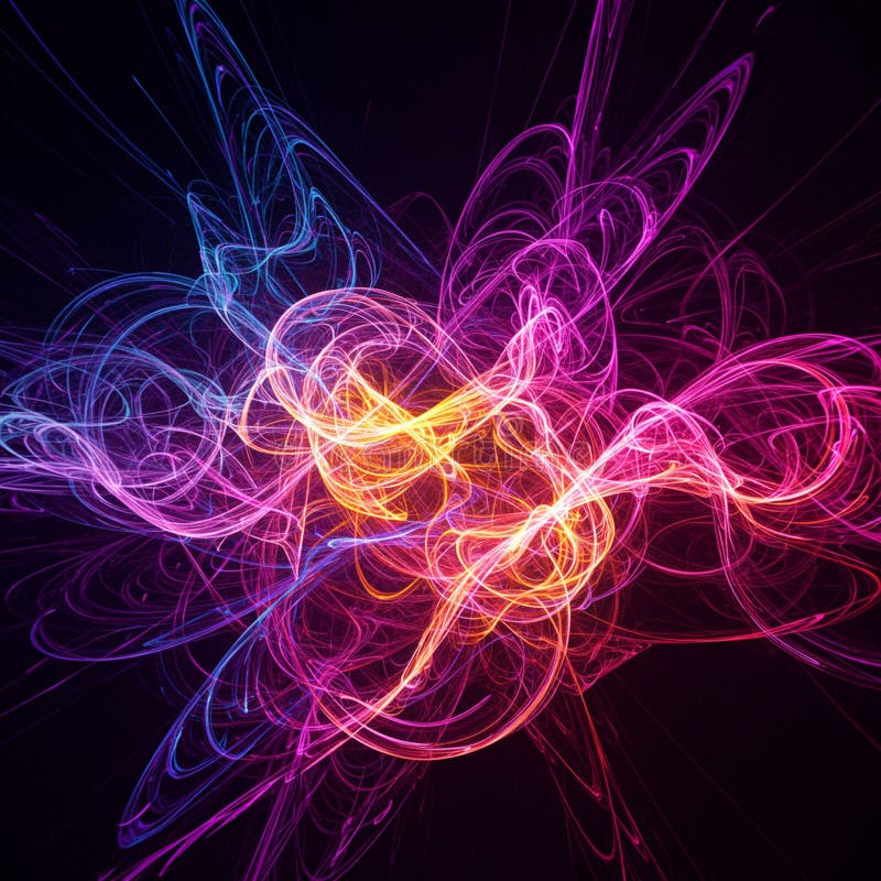 Abstract Digital Artwork Featuring Intricate, Looping Patterns in ...