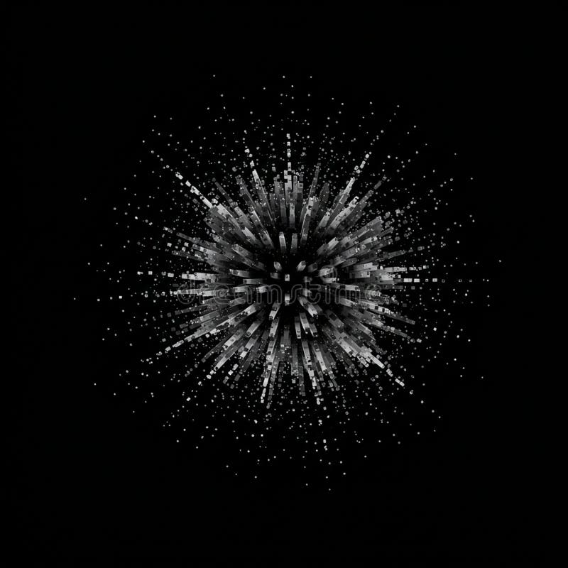 Abstract Digital Artwork Featuring a Radial Burst Pattern of Elongated ...