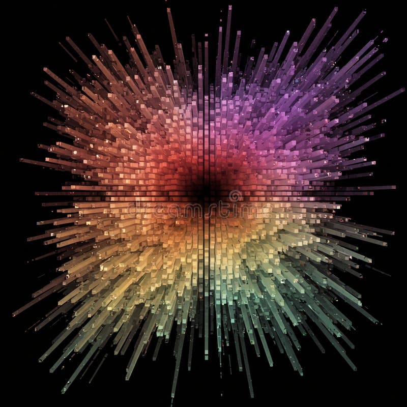 An Abstract Digital Artwork Featuring a Radial Burst Pattern of ...