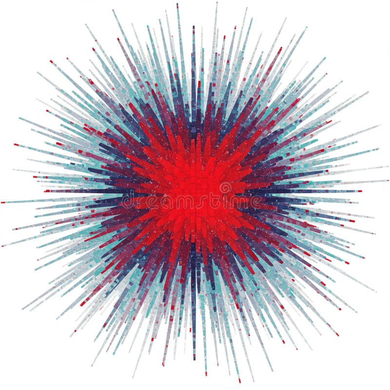 An Abstract Digital Artwork Featuring a Radial Explosion of Geometric ...