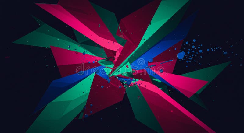Abstract Digital Artwork Featuring Sharp, Angular Geometric Shapes in Vibrant Pink, Stock ...