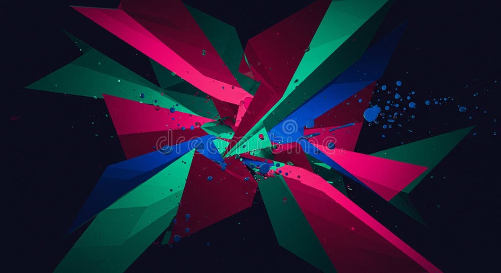 Abstract Digital Artwork Featuring Sharp, Angular Geometric Shapes in ...
