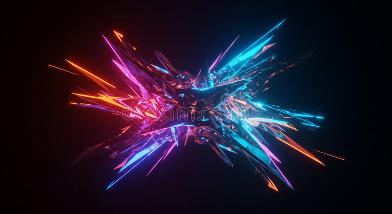 Abstract Digital Artwork Featuring Sharp, Jagged, and Interlocking ...