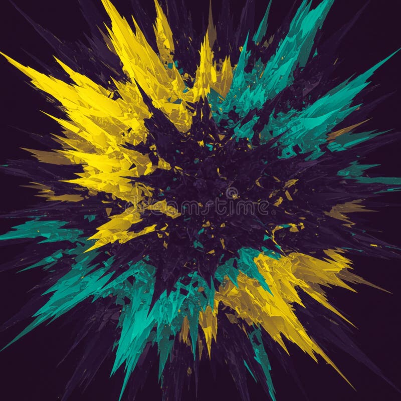 Abstract Digital Artwork Featuring Sharp, Jagged Shapes Radiating ...