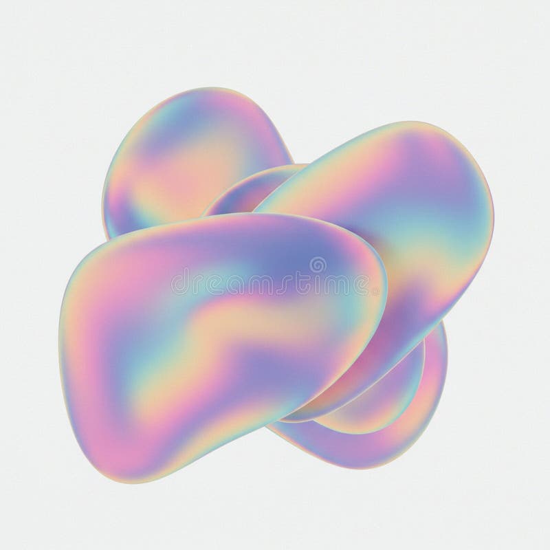 Abstract Digital Artwork Featuring Smooth, Overlapping Organic Shapes ...