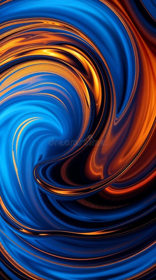 Swirling Abstract Pattern Featuring Glossy Blue and Gold Colors. the ...