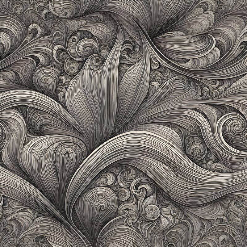 Monochromatic Abstract Wave Pattern with Fine Parallel Lines Stock ...