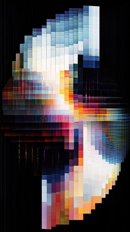 Abstract Digital Artwork Featuring Vibrant Colors and Layered Geometric ...