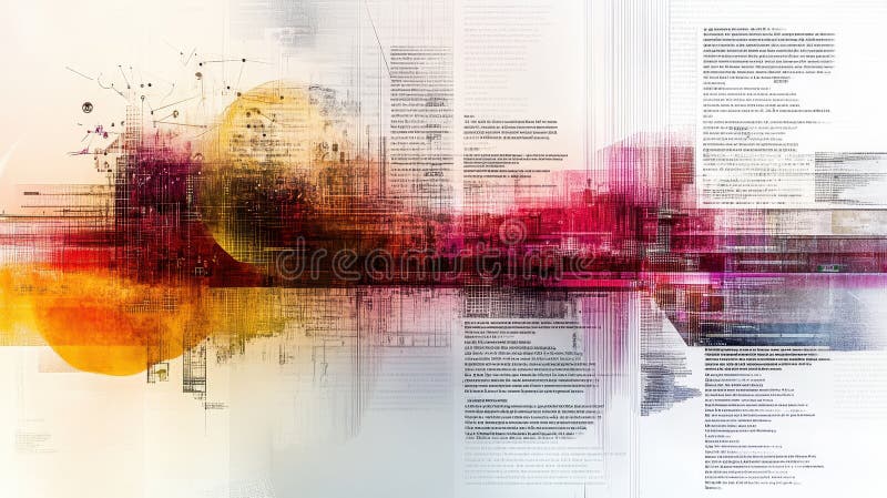 Abstract Digital Artwork Featuring Vibrant Colors and Layered Text ...
