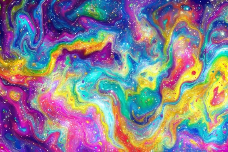 Abstract Digital Artwork Featuring Vibrant Fluid Patterns, Dynamic and ...