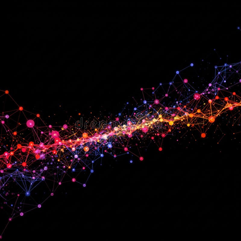 Abstract Digital Artwork Featuring a Vibrant Network of Interconnected ...