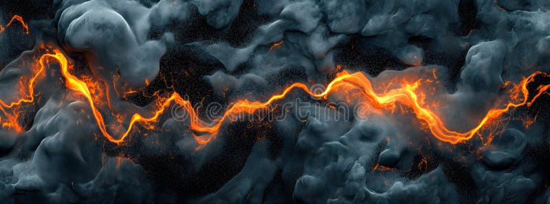 Abstract Fire Lightning Electric Wave on Dark Smoke Background Dramatic ...