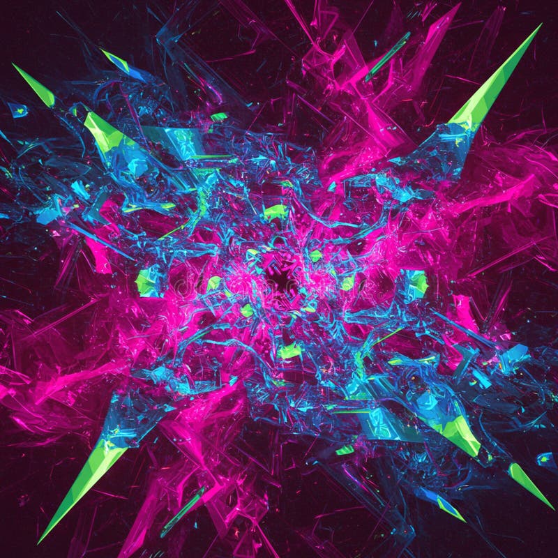 Abstract Digital Artwork Featuring Vivid Colors and Sharp Geometric Shapes. Stock Illustration ...