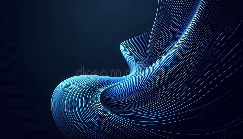 Abstract Digital Artwork with Flowing, Undulating Lin Stock ...
