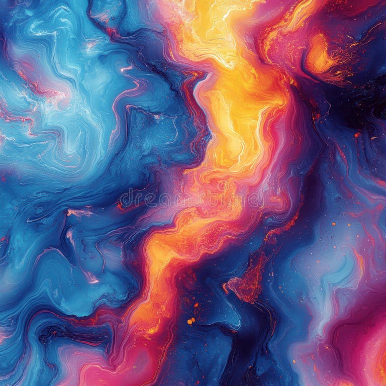 An Abstract Digital Artwork with Fluid Dynamics, Visualizing a Vast Ocean of Possibilities or ...