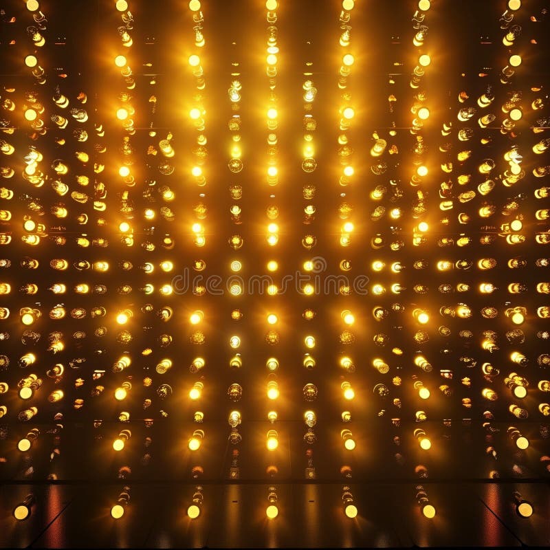 Abstract Digital Artwork of a Glowing Yellow Grid Pattern with Light ...