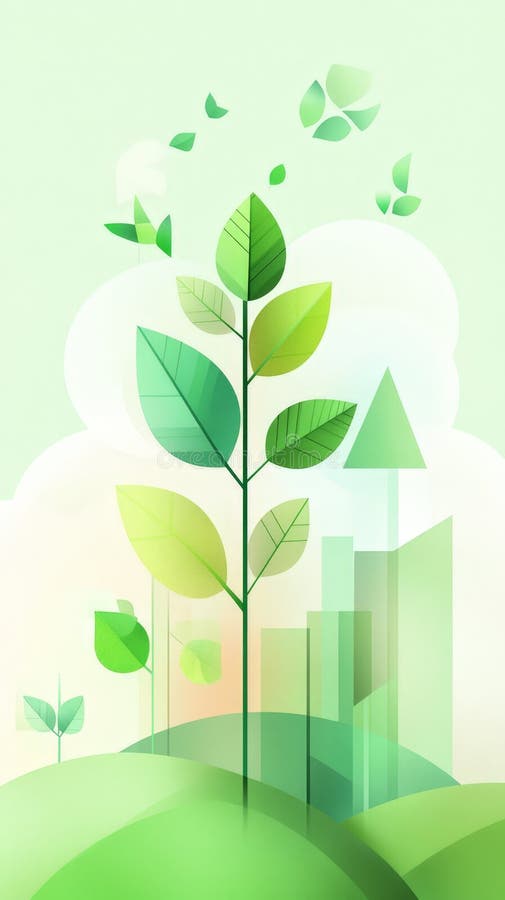 Abstract Digital Artwork of a Growing Tree Symbolizing Progress, Nature ...