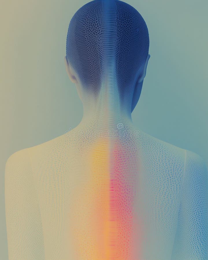 Abstract Digital Artwork of Human Figure with Vibrant Gradients. Stock ...