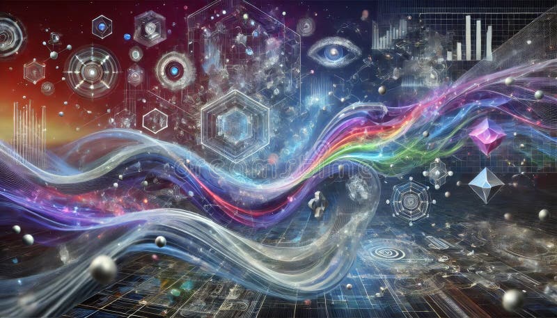 Abstract Digital Artwork Illustrating the Harmony between Augmented ...