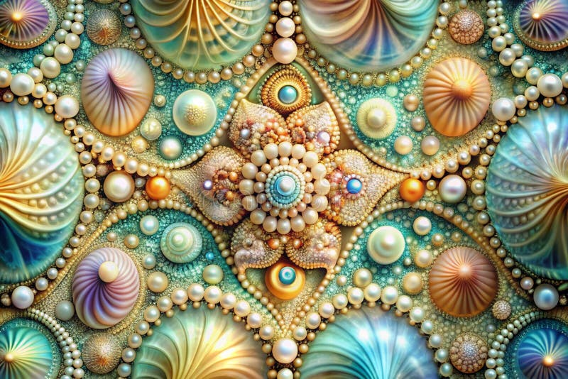 Abstract Digital Artwork. Patterns of Nature. Jewels and Seashells ...