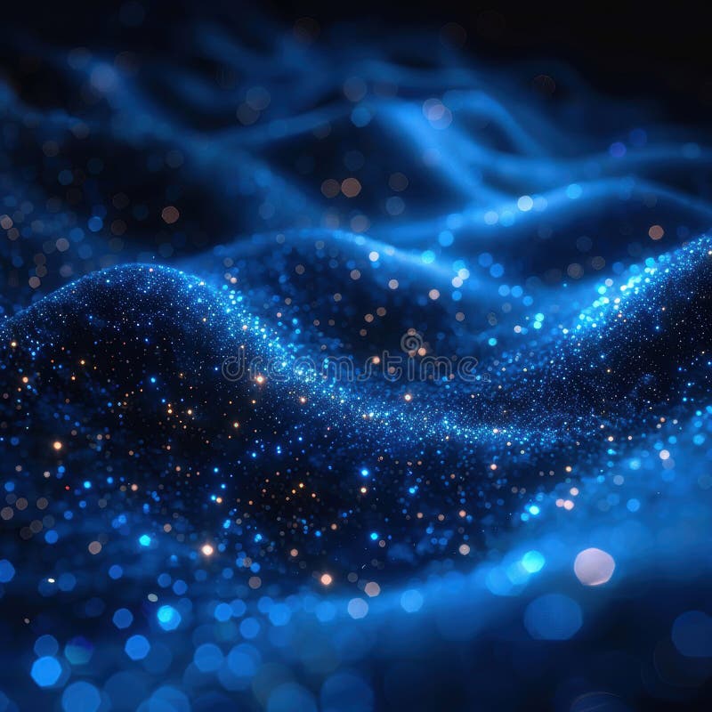 An Abstract Digital Artwork, Primarily Blue and Black, Resembling a ...