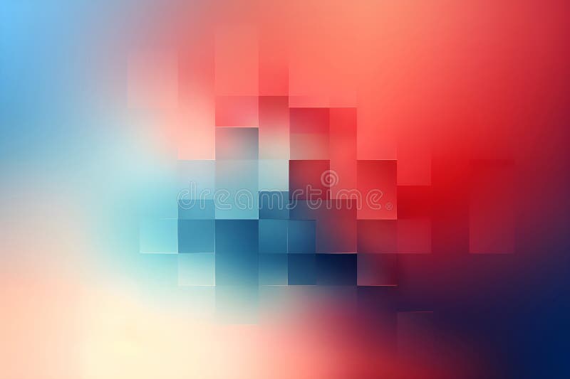 Abstract Digital Artwork of Red and Blue Pixelated Transition Stock ...