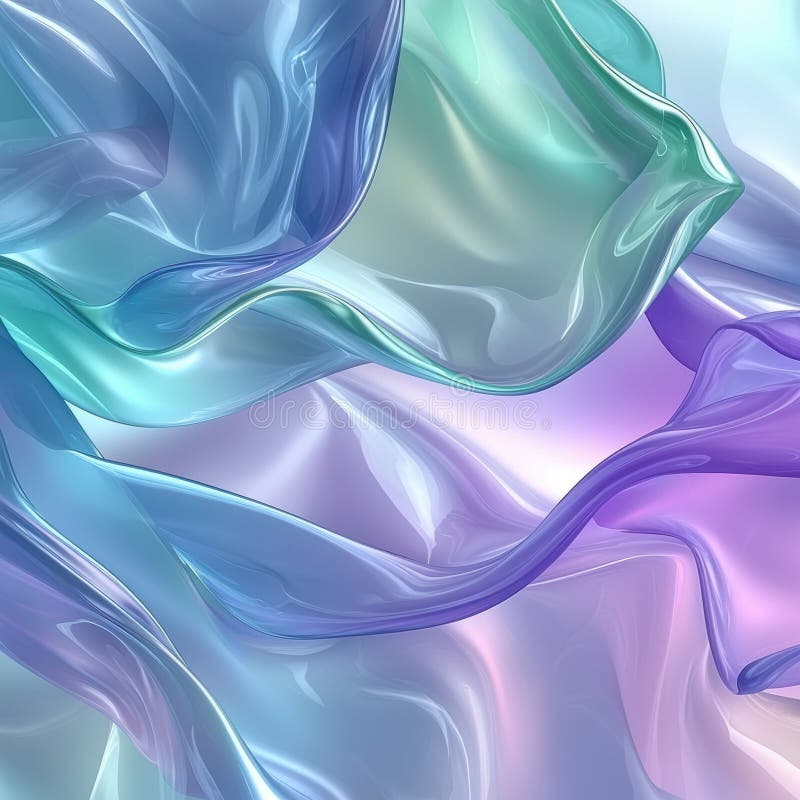 An Abstract Digital Artwork Showcasing Flowing, Translucent Forms in ...