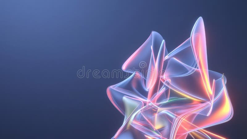 Abstract Digital Artwork with Vibrant Flowing Light Shapes Against a ...