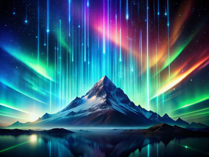Abstract Digital Aurora Silhouette a Stunning Visual Representation of ...
