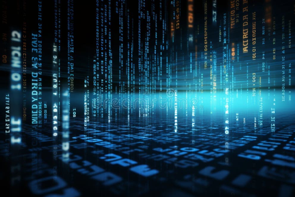 Abstract Digital Backdrop Ai Algorithms And Binary Code Converge