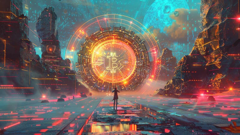 Abstract Digital Backdrop with AI Crypto Data and Futuristic Analytics ...