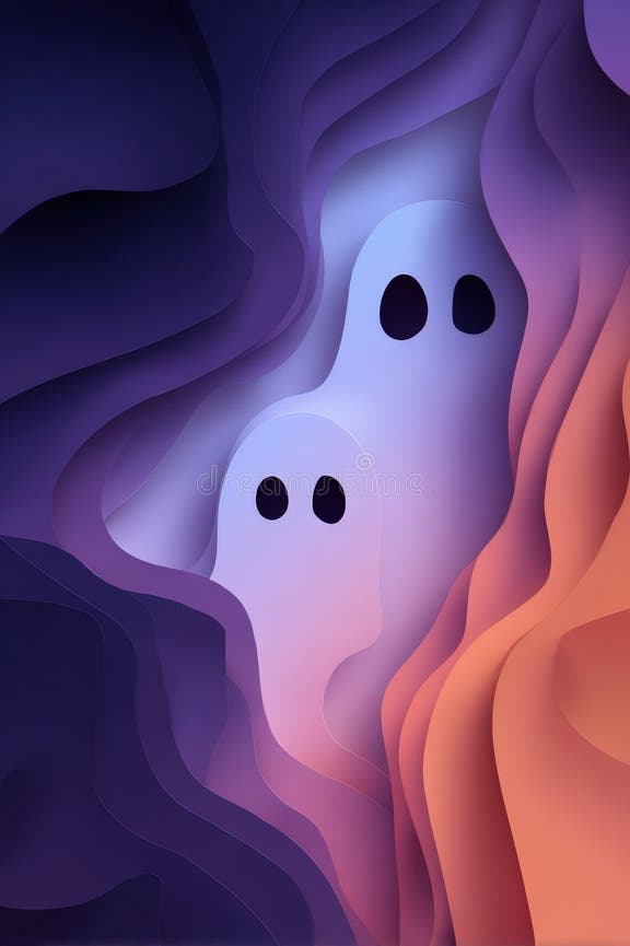 Abstract Digital Backdrop with Layered Paper-Cut Ghosts and Gradient Glow Stock Image - Image of ...
