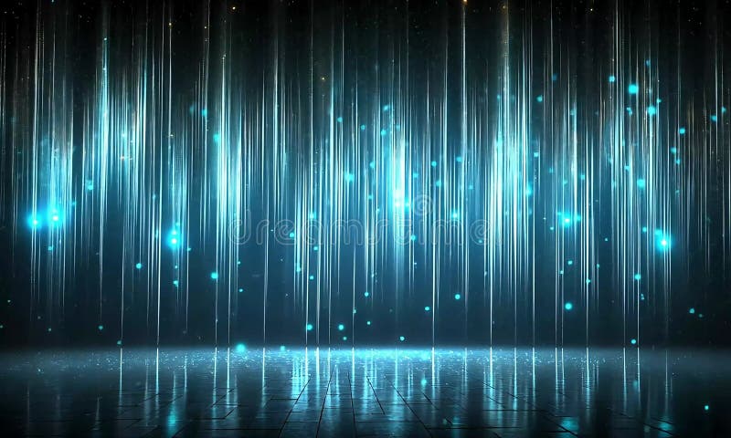 Abstract Digital Backdrop with Vertical Light Streaks and Glittering ...