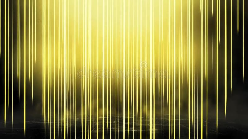Vertical Gold Light Streaks on Dark Backdrop, Bright Center Glow Stock ...