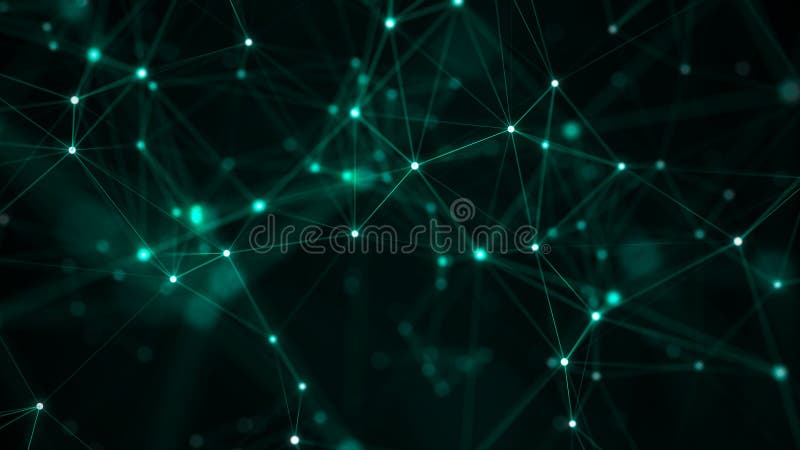 Abstract Digital Background Big Data Visualization Network Connection Structure Science Green