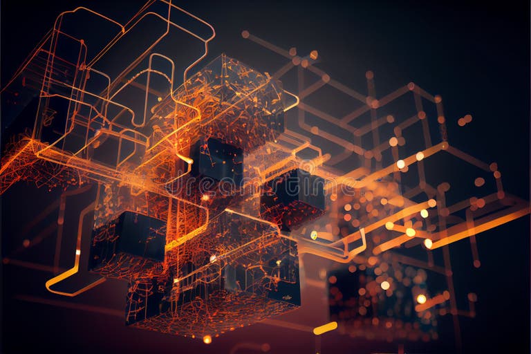 Abstract Digital Background. Big Data Visualization. Network Connection ...