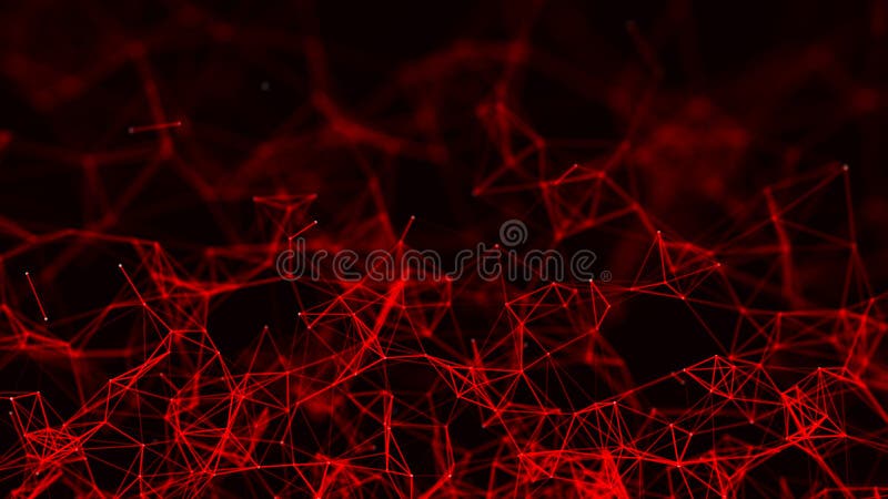 Abstract Digital Red Background Big Data Visualization Network Connection Structure Science